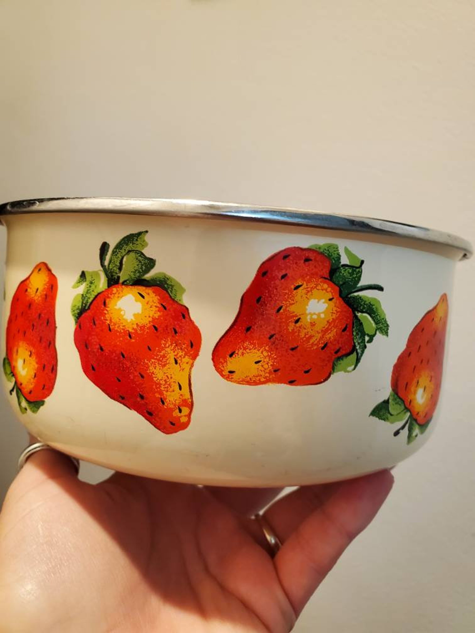Pair Of Vintage Enamel Bowls