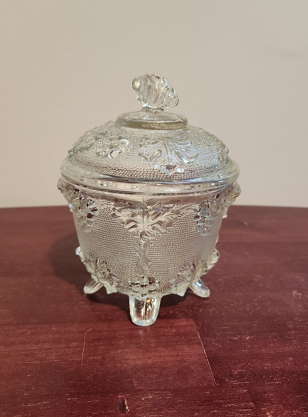 Vintage Clear Glass Compote, Jelly Jam Jar, Candy Dish Retro Glass ...