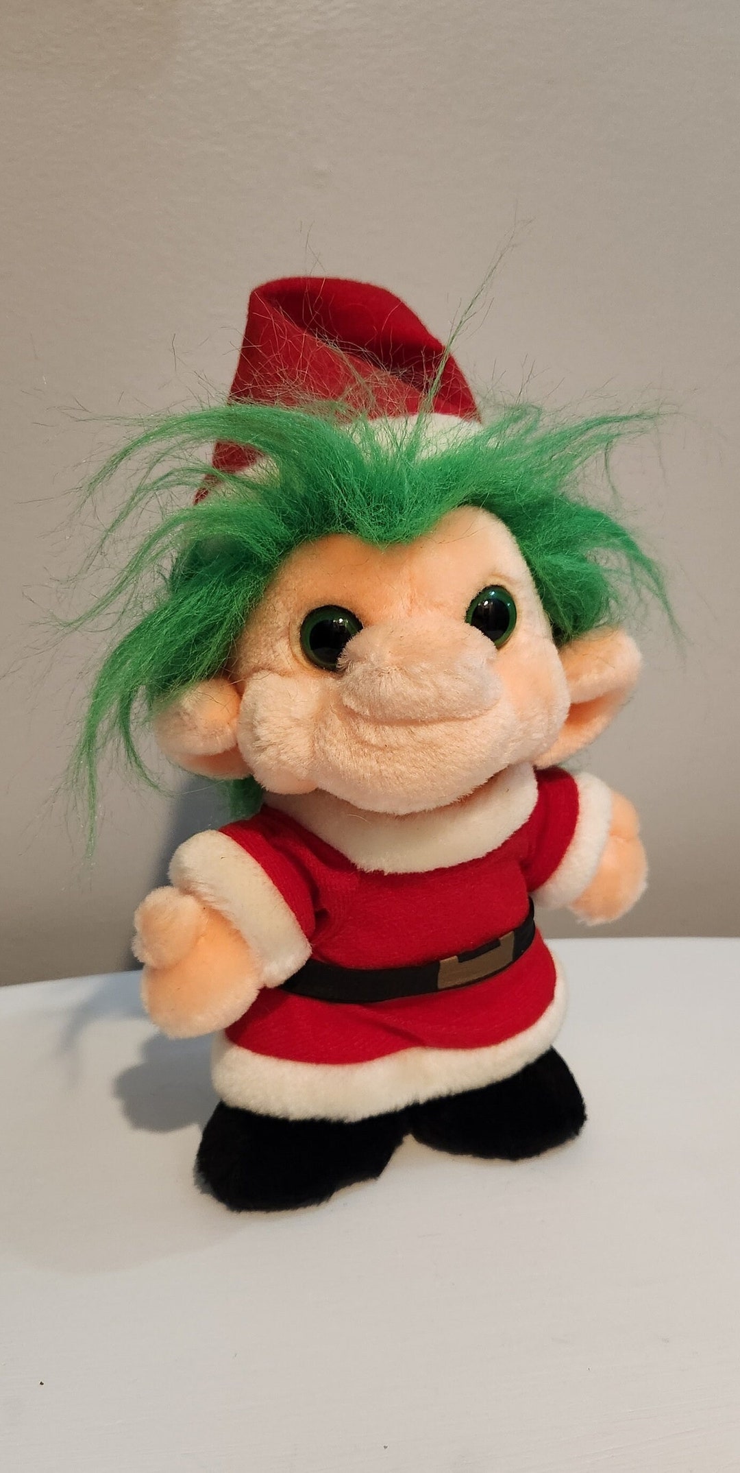 Vtg Trolio Trolls in a Santa Suit With Green Hair and Green Eyes 1992 ...