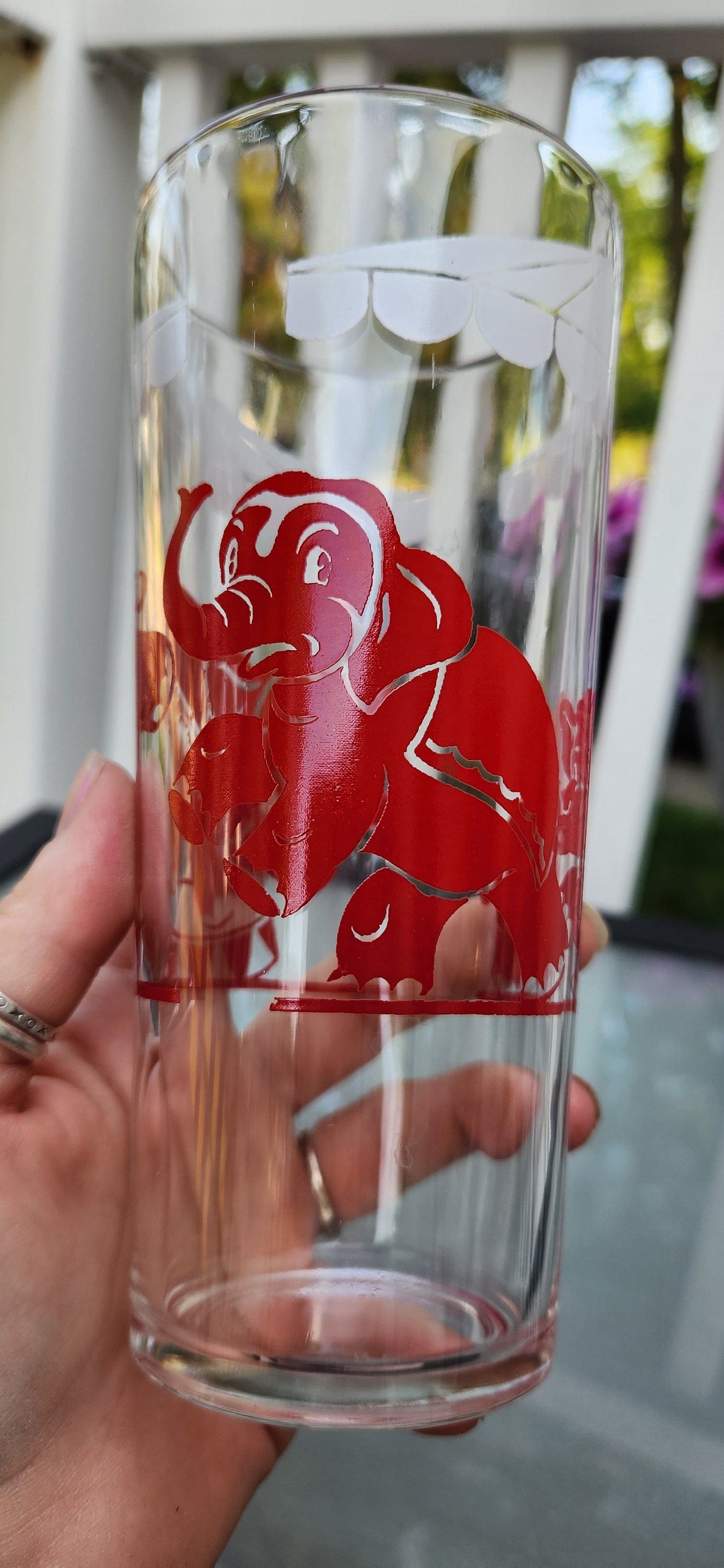 Vtg Big Top Circus Glass With Circus Performing Elephant - Etsy