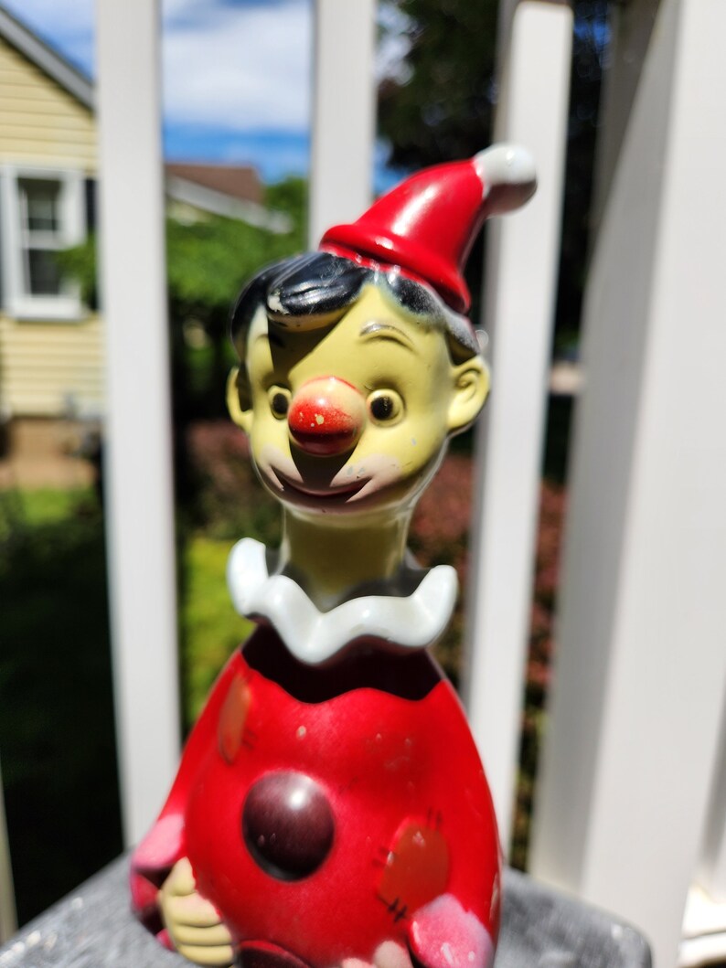 Vintage 60s Plastic Clown Piggy Bank: Red Outfit, Collectible Decor - Etsy