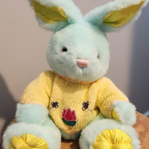 Blue Plush Bunny - Etsy