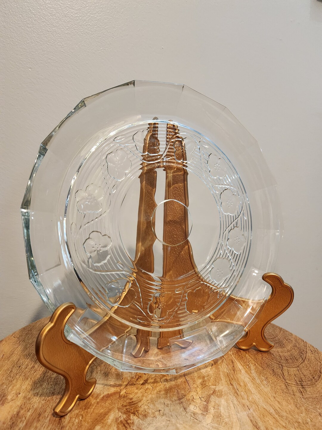 Vtg Anchor Hocking Clear Glass Serving Tray, Avalon Clear 12 Chip Dip ...