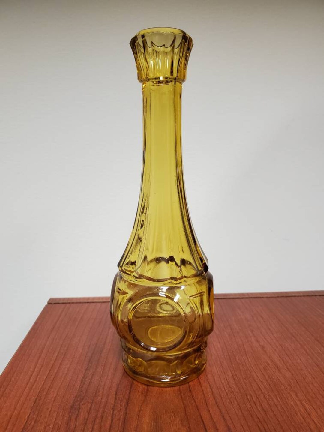 Vintage Wheaton Amber Gold 9" Coin Glass Bud Vase, Vtg Collectible ...