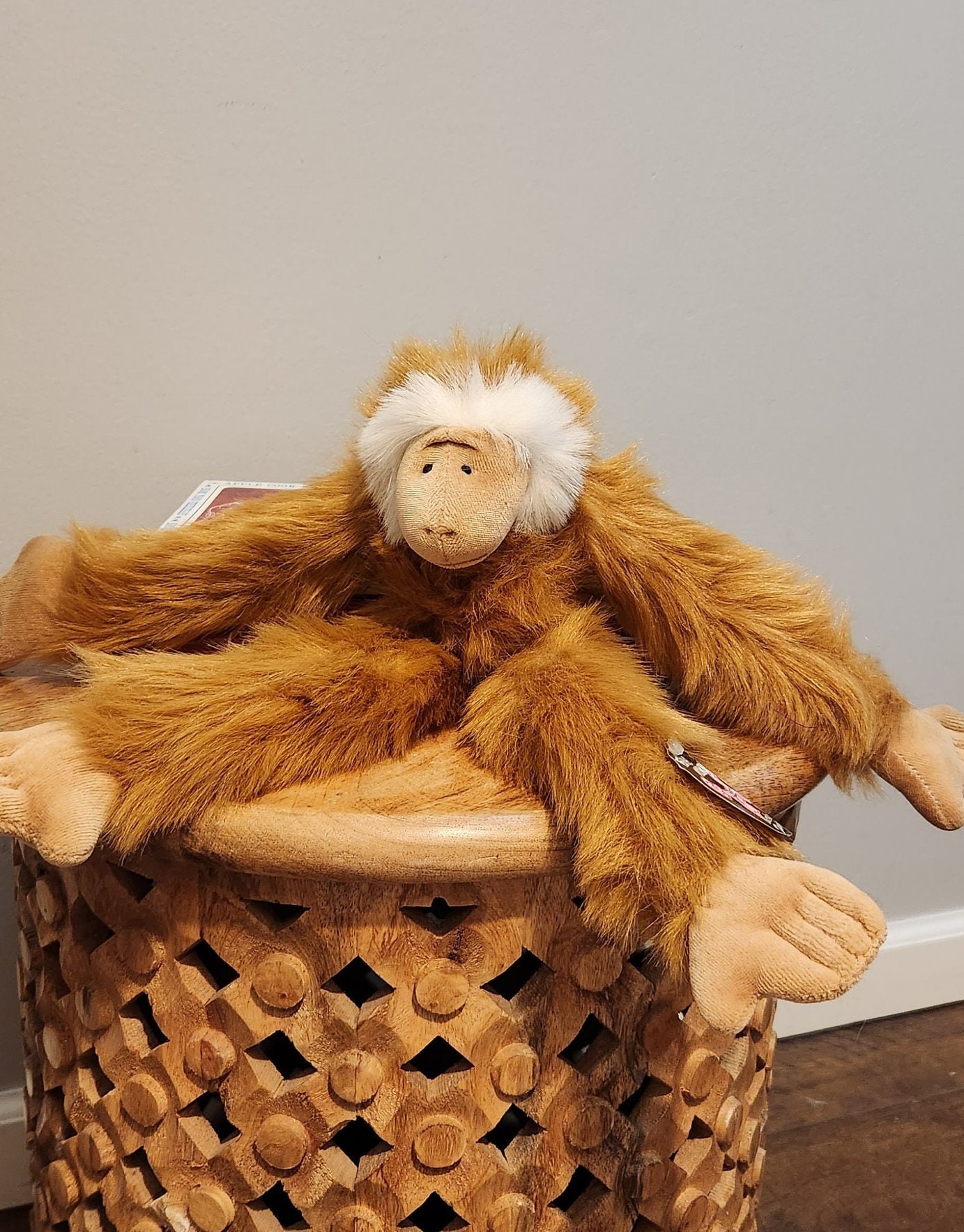 Vtg Tan Plush Monkey With Velcro Hands Funkee Monkey by - Etsy