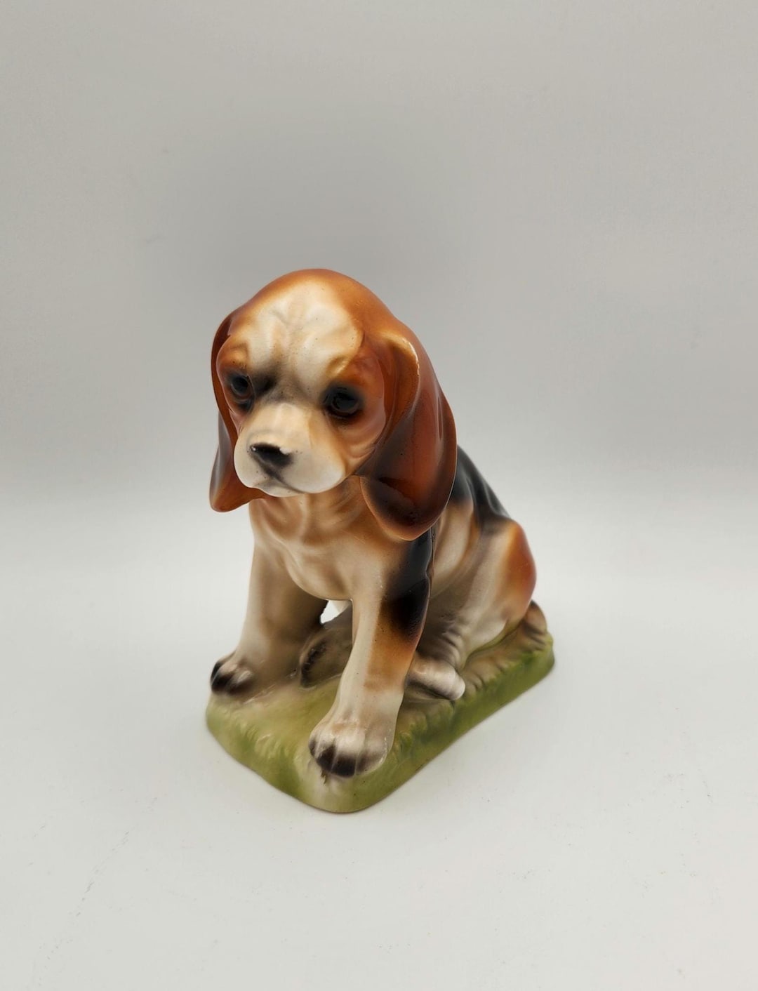 Vtg Ceramic Beagle Hunting Dog Figurine, Unmarked Beagle Puppy Dog in ...