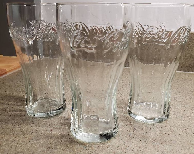 Vintage Clear Glass Coke /coca-cola Soda Drinking Glasses/tumblers; Set ...