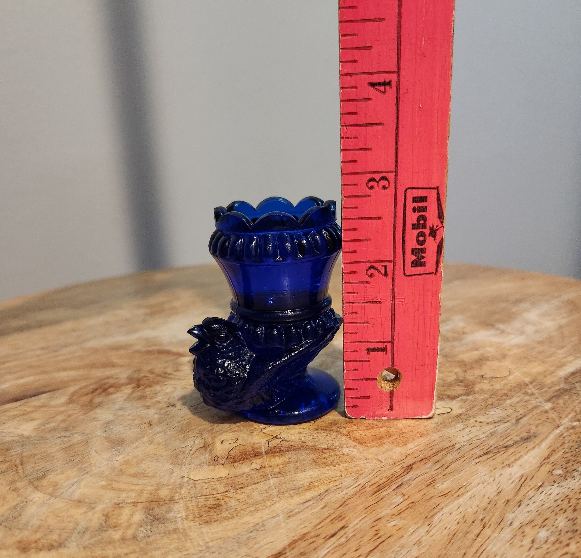 Vtg Boyds Cobalt Blue Glass Toothpick Holder, Bird Shaped Retro ...