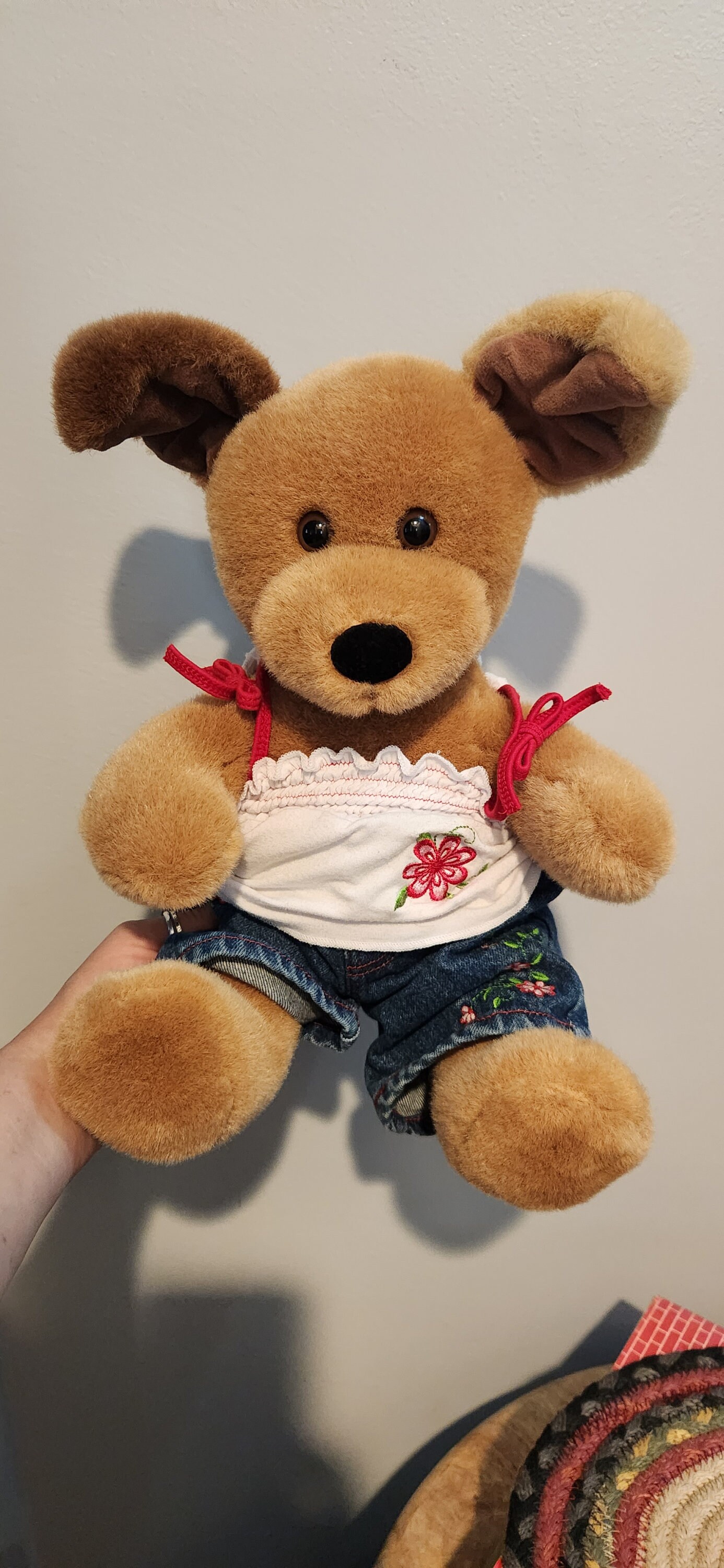 Vintage Build-a-bear Brown Plush Dog Puppy With 1 Dark Ear - Etsy