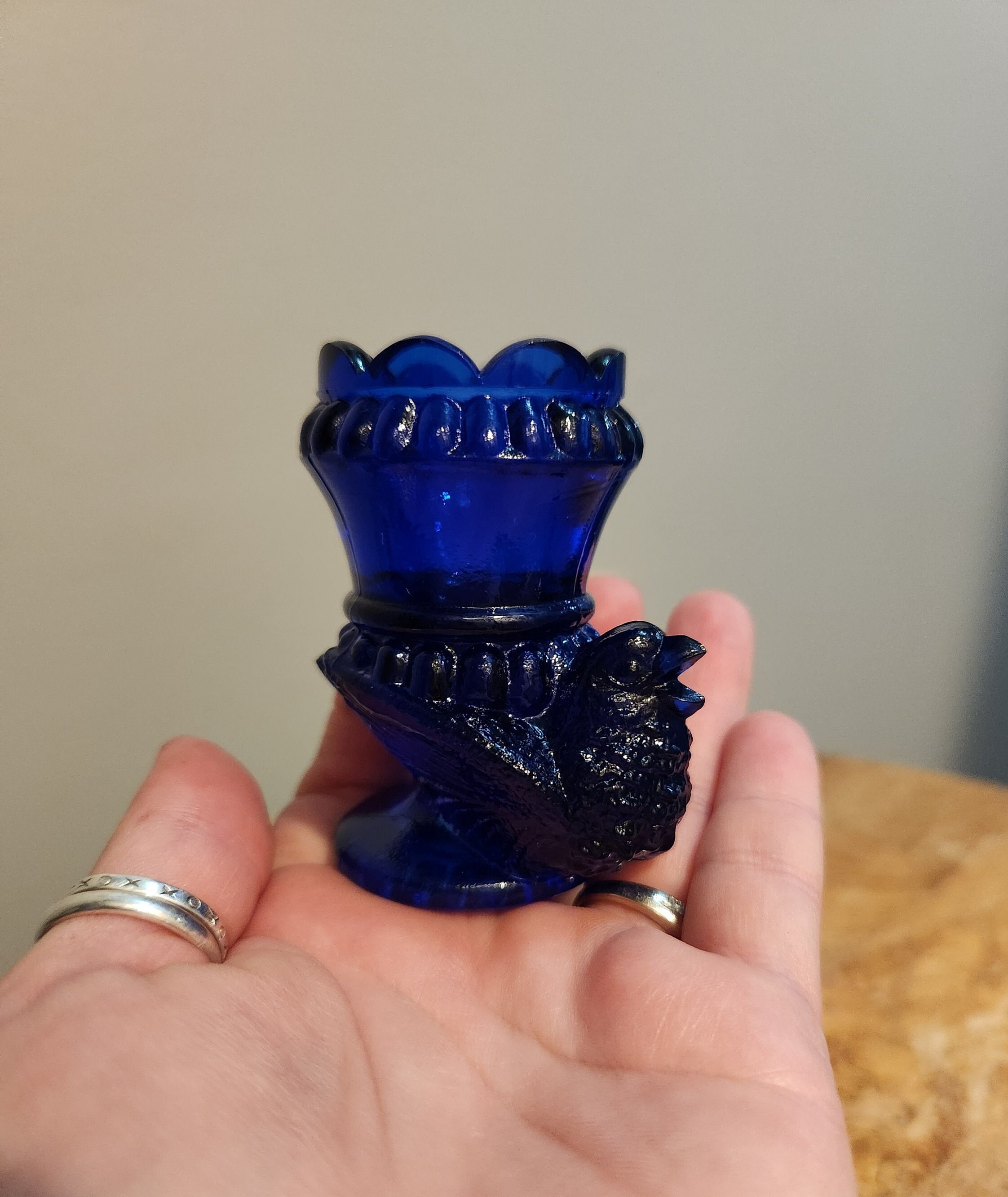 Vtg Boyds Cobalt Blue Glass Toothpick Holder, Bird Shaped Retro ...