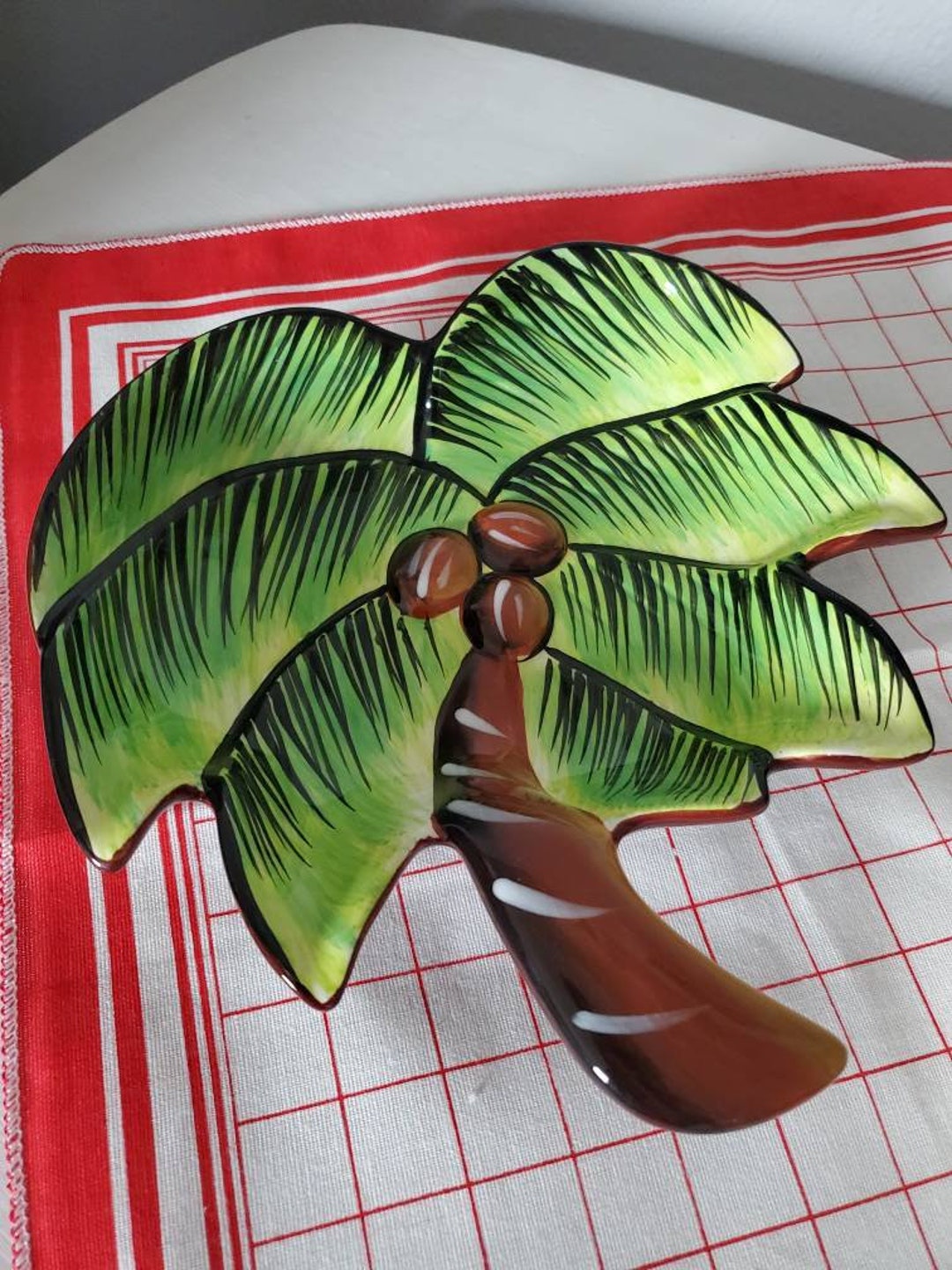 Vintage Clay Art Palm Tree Ceramic Cocktail Bowl, Tiki Party Dish - Etsy