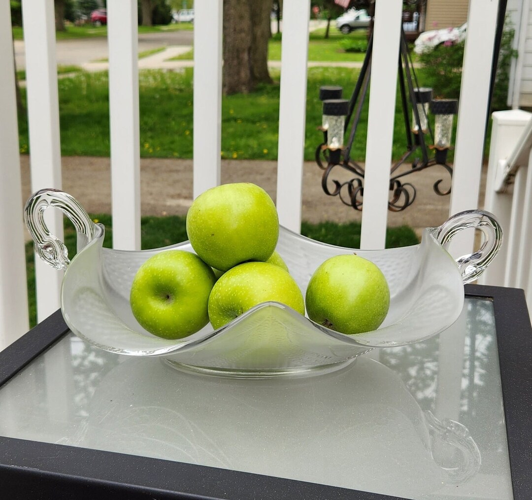 Clear and Frosted Glass Swan Centerpiece Bowl, 2 Headed Swan Dish ...