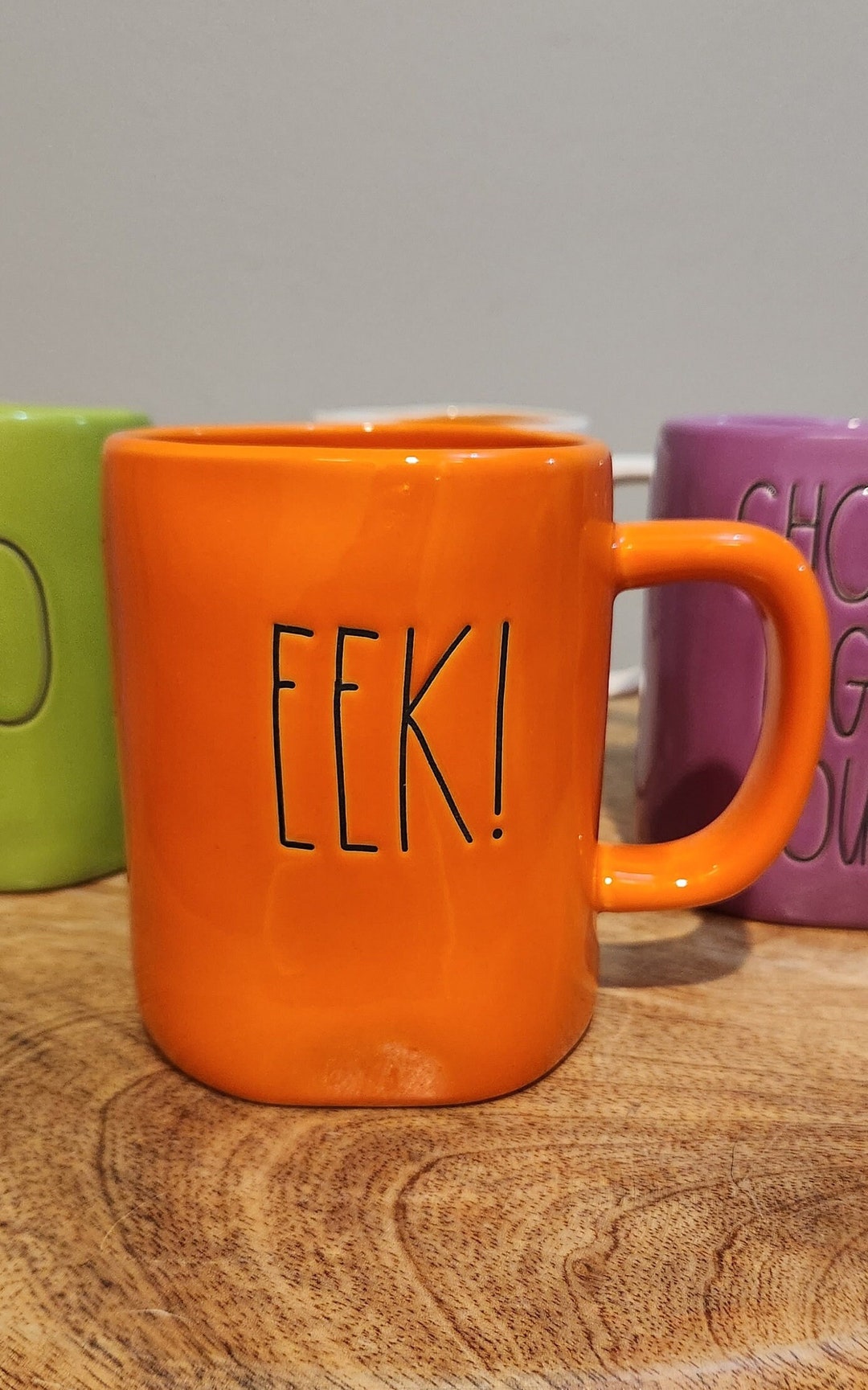 Vtg Orange Halloween Ceramic Mug With Eek Halloween Decor, Spooky Scary Fun Retro Throwback Rae ...