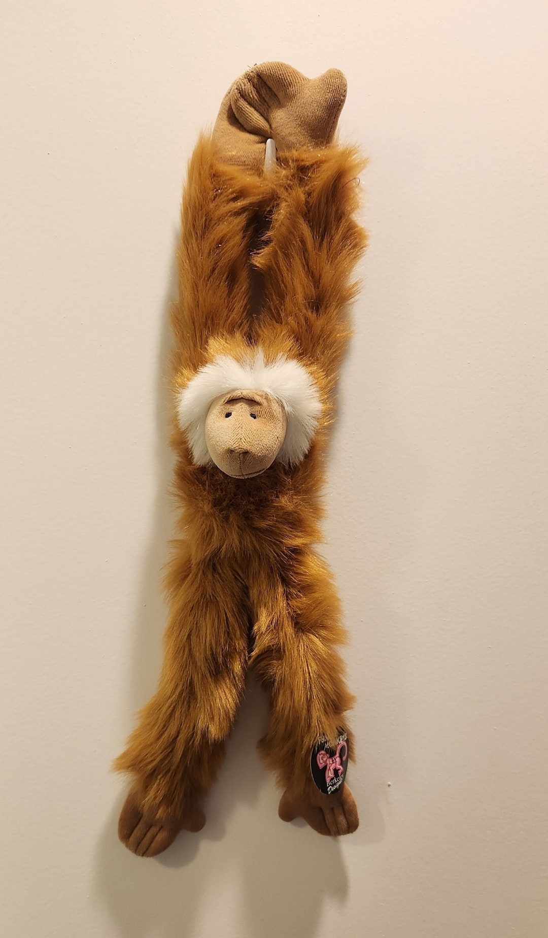 Vtg Tan Plush Monkey With Velcro Hands, Funkee Monkey by Berkeley ...