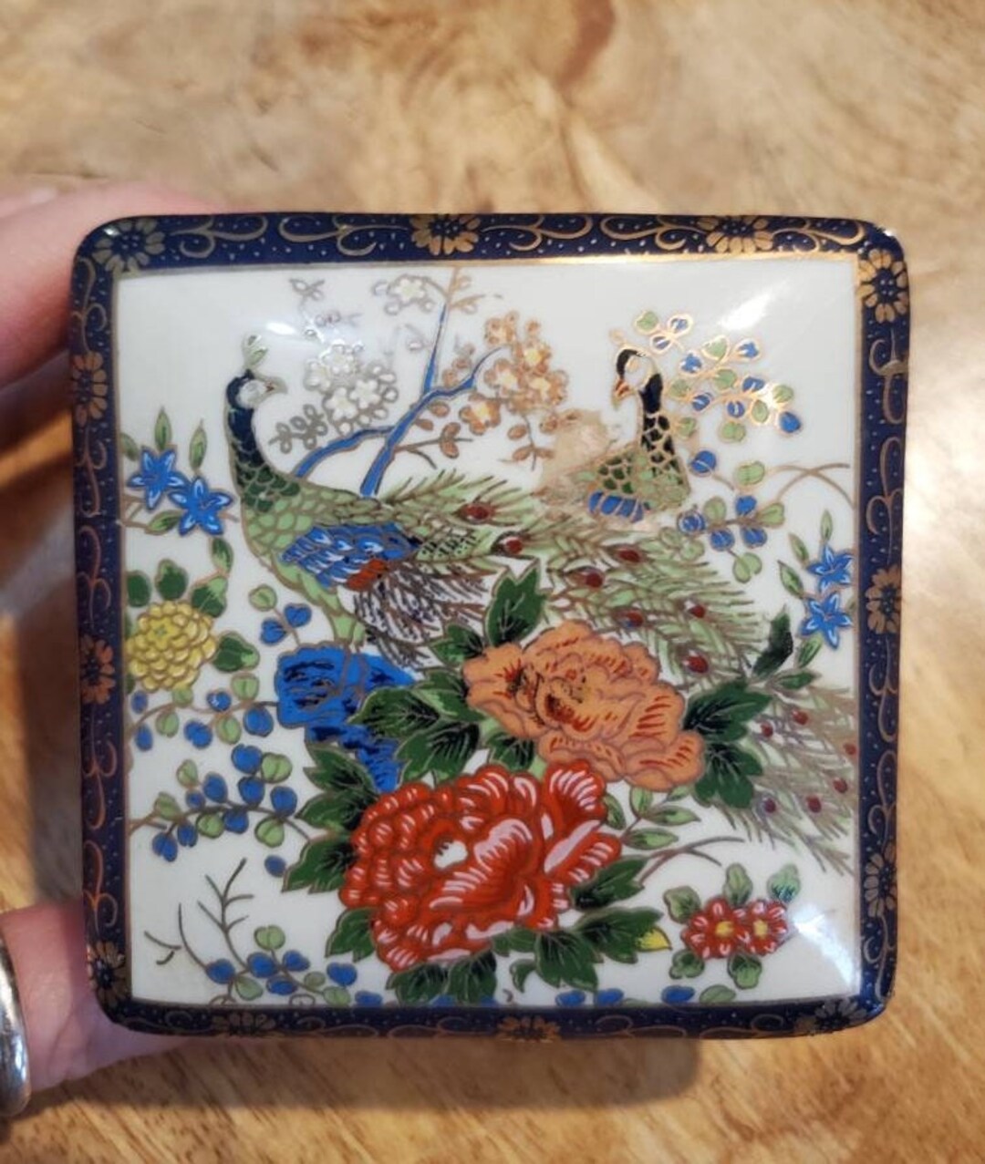Intricate Vintage Asahi Japan Ceramic Trinket Box With Colorful ...
