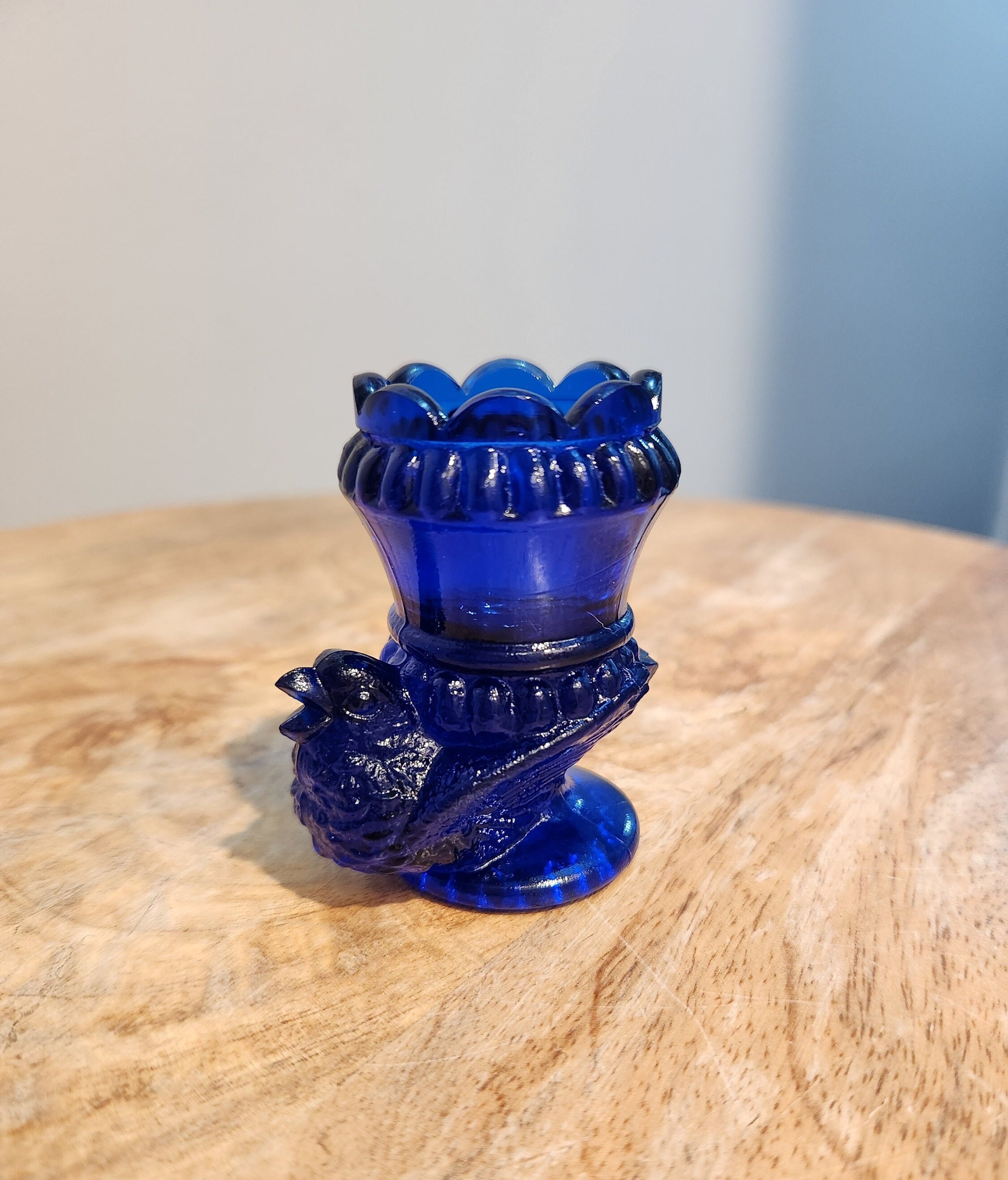Vtg Boyds Cobalt Blue Glass Toothpick Holder, Bird Shaped Retro ...