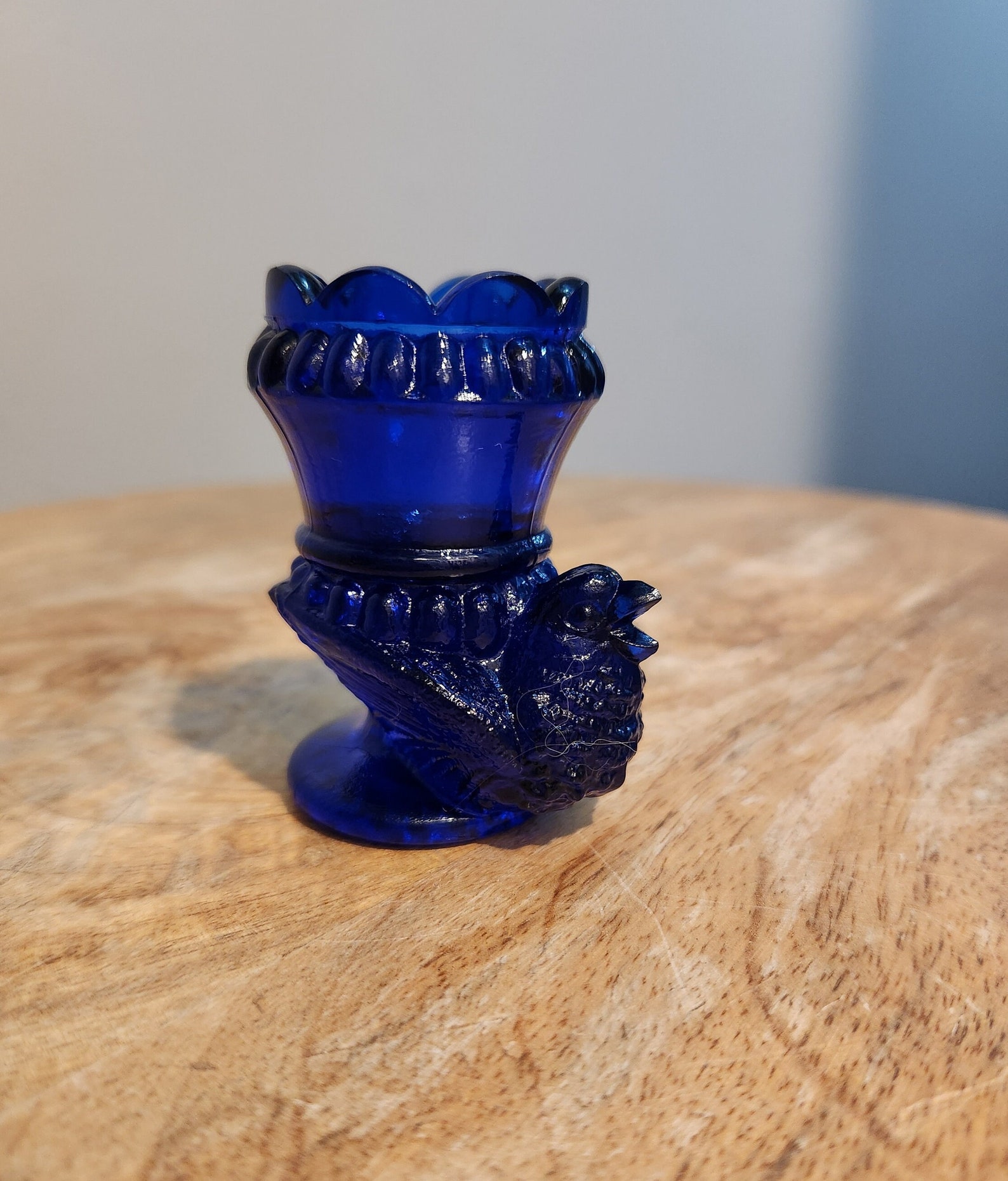 Vtg Boyds Cobalt Blue Glass Toothpick Holder, Bird Shaped Retro ...
