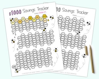 1k Savings Tracker Printable 1000 Savings Challenge Tracker - Etsy