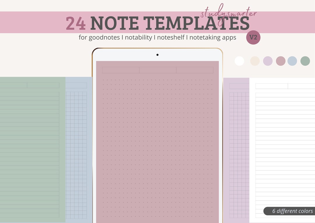 24 Colorful Digital Note Taking Templates I Student College - Etsy ...