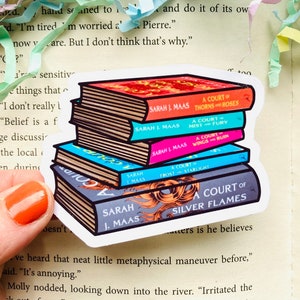 Acotar Book Stack Sticker, Sarah J Maas Sticker, ACOTAR Merch, Rhysand ...