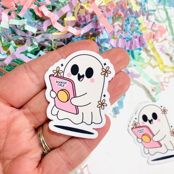 Ghost With Kindle Sticker - Etsy