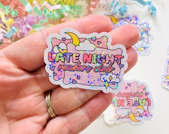 Late Night Book Club Sticker, Book Club, Bookish Sticker, Reader ...