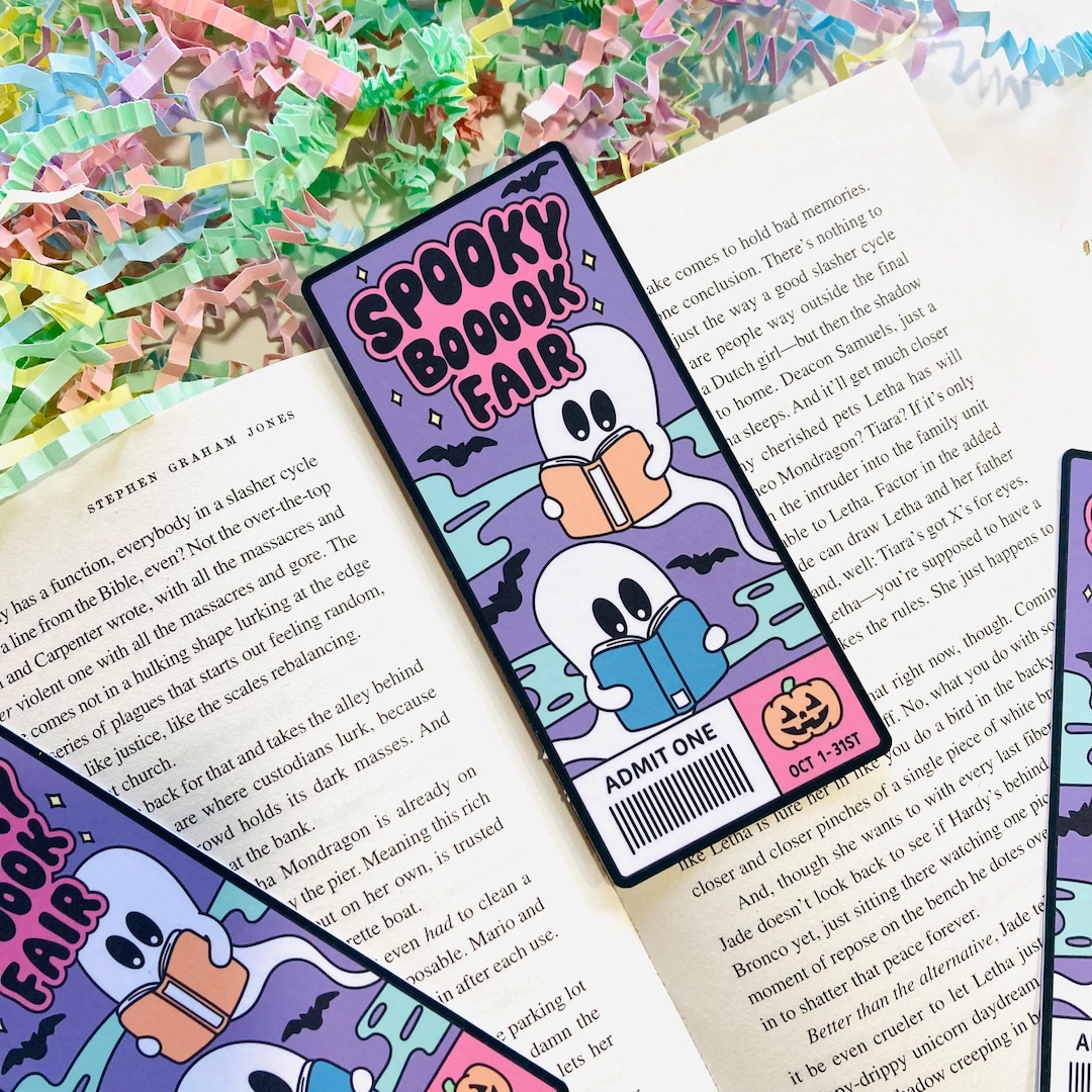 Spooky Book Fair Bookmark, Spooky Book Club Bookmark, Cute Ghosts ...