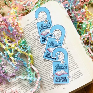 Reading in Progress Sticker, Do Not Disturb Door Hanger, Bookish ...