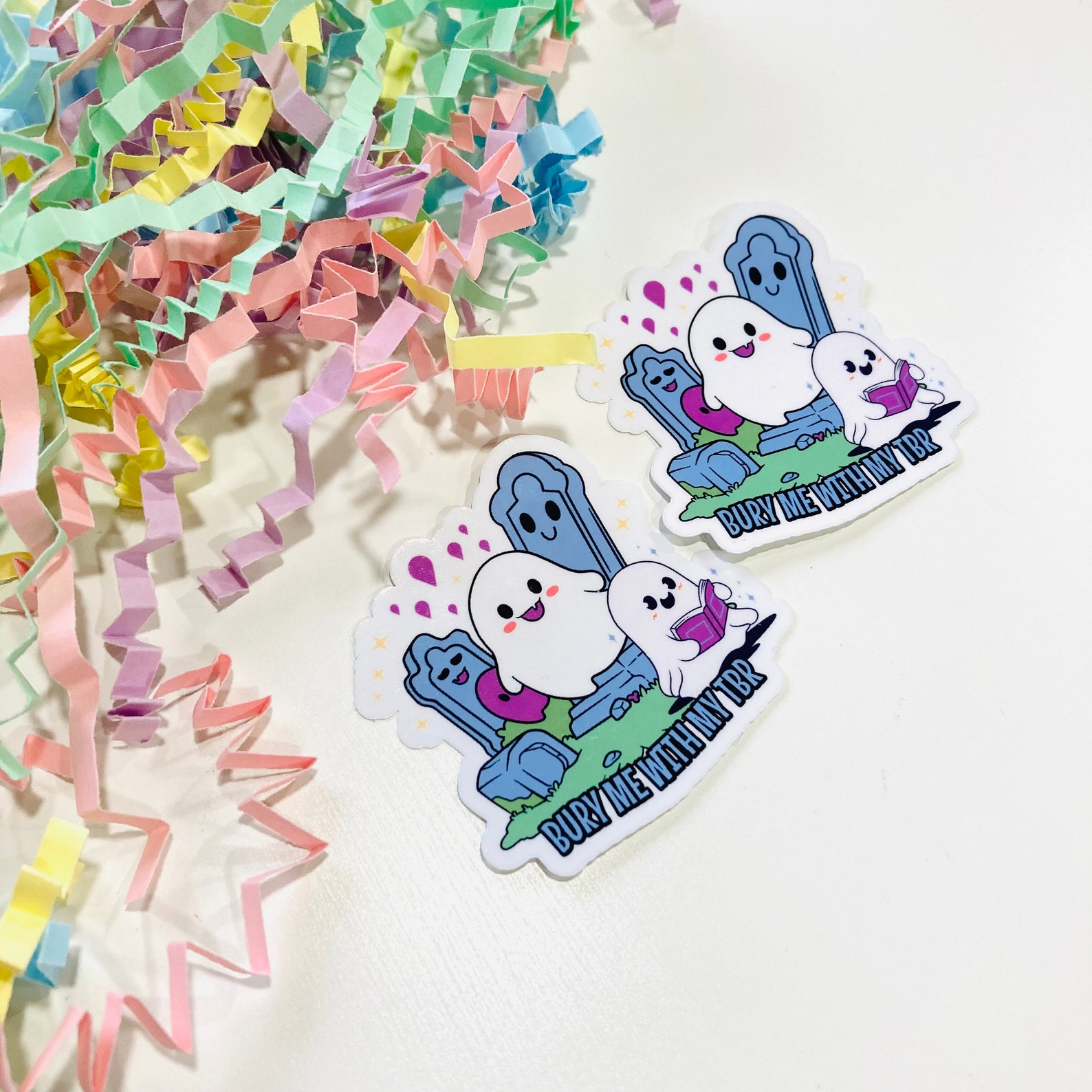 Bury Me With My Tbr Sticker, Cute Ghost Sticker, Bookish Ghosts, Book ...
