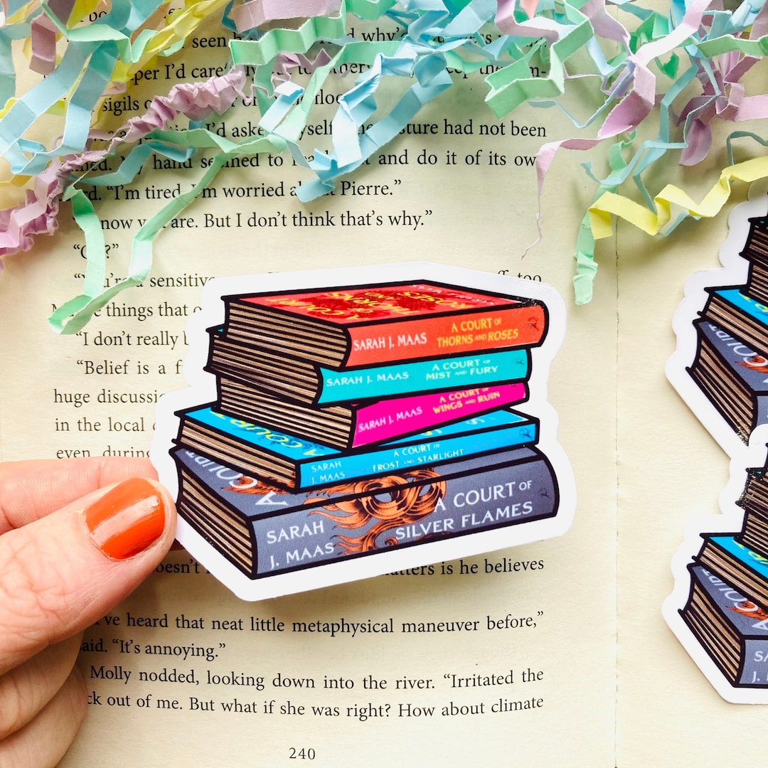Acotar Book Stack Sticker, Sarah J Maas Sticker, ACOTAR Merch, Rhysand ...