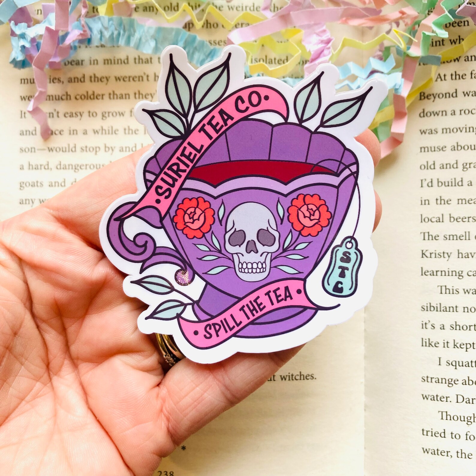 Suriel Tea Cup Vinyl Sticker, Spill the Tea, Fantasy Book Stickers ...