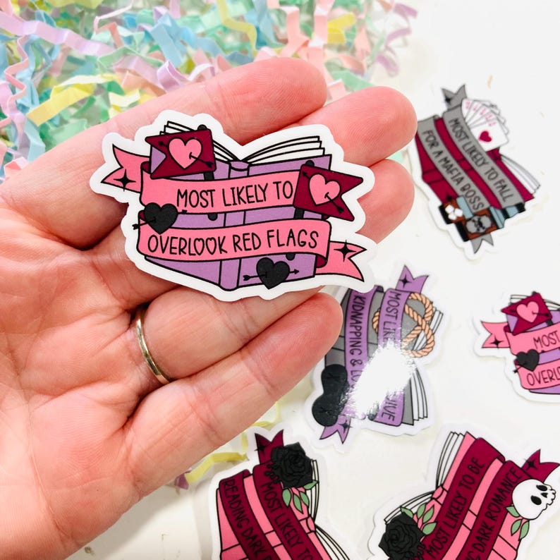 Most Likely Reading Dark Romance Sticker, Water Resistant Vinyl Sticker ...