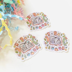 Cozy Girl Book Club Sparkly Sticker, Cute Autumnal Sticker, Cozy Autumn ...
