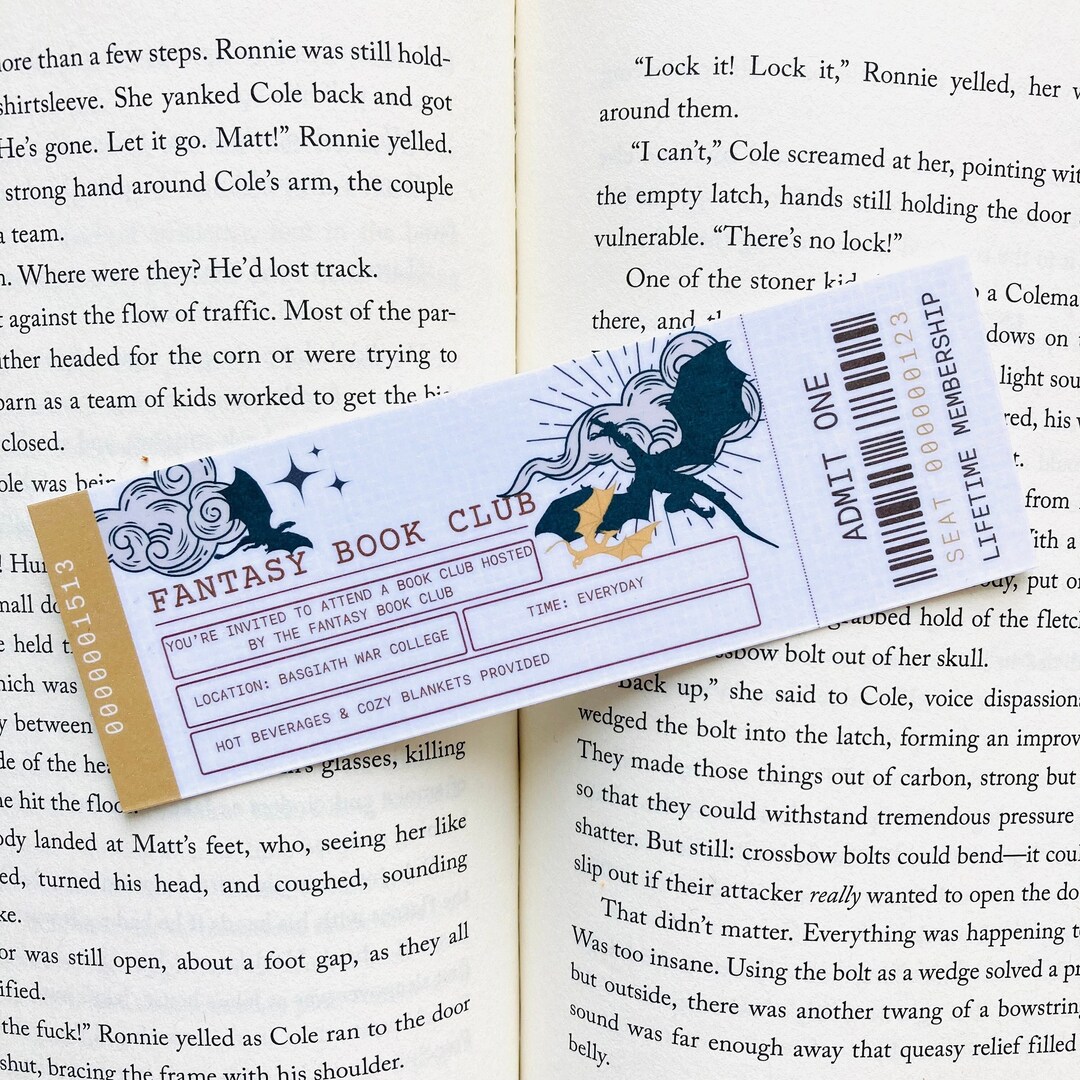 Fantasy Bookclub Bookmark, Coupon Style Bookmark, Fourth Wing Bookmarks ...