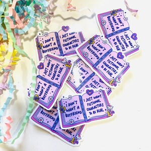 Book Boyfriend Sticker, Emotionally Attached to Fictional Characters ...