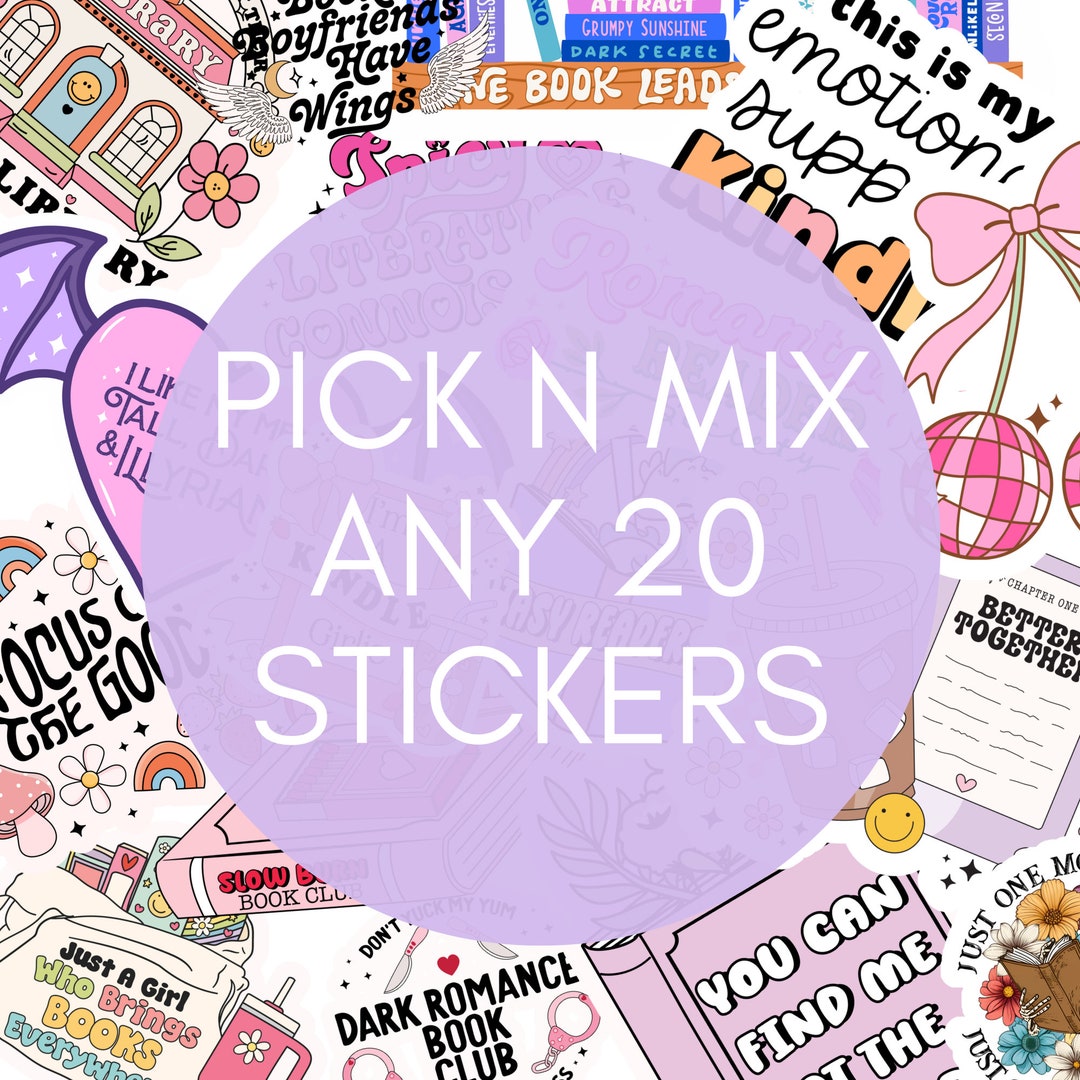 Sticker Packs, Any 20 Stickers, Pick Your Own Sticker Bundles, Bookish ...