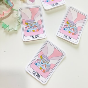 The TBR Tarot Card Sticker, Bookish Tarot Card, Book Stickers for ...