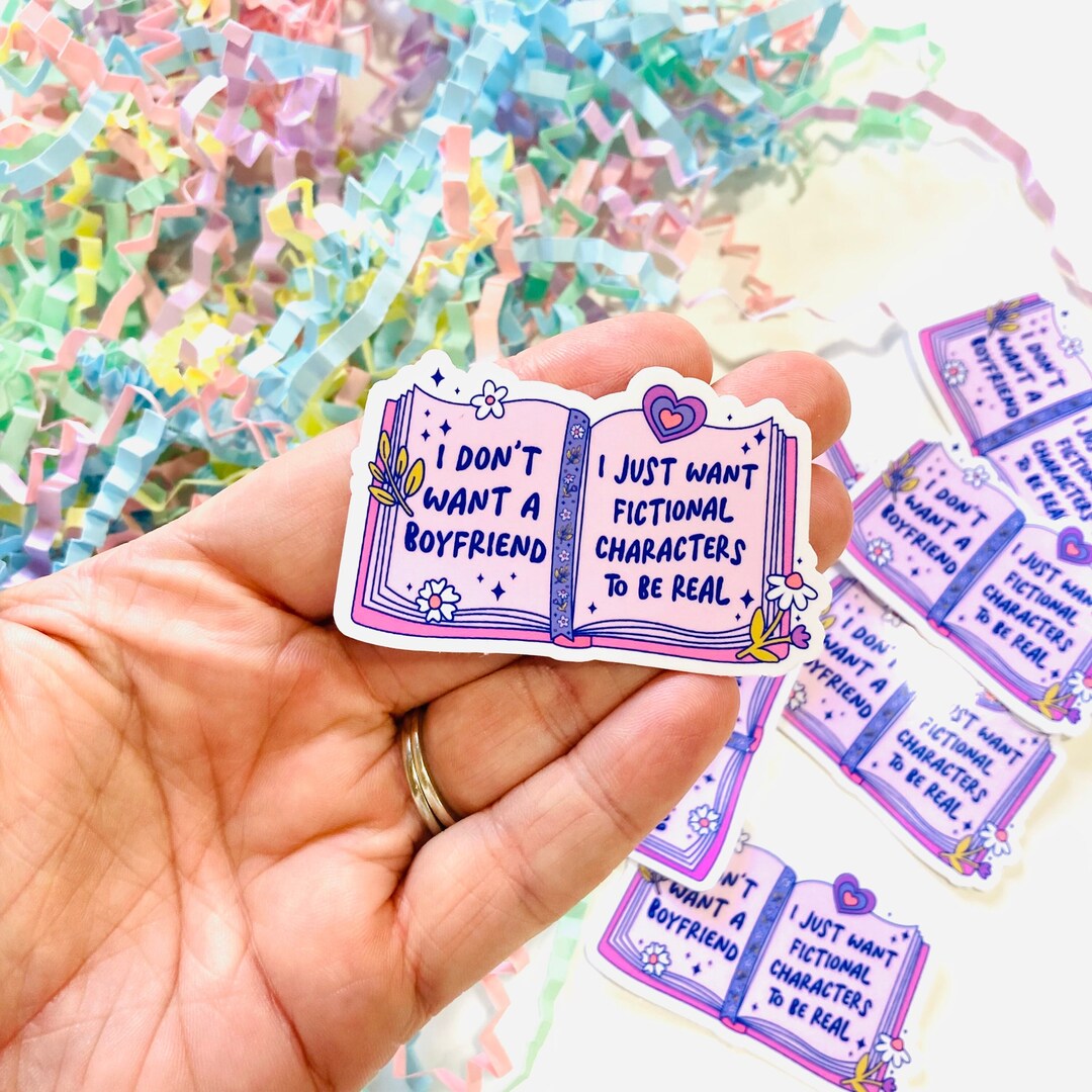 Book Boyfriend Sticker, Emotionally Attached to Fictional Characters ...