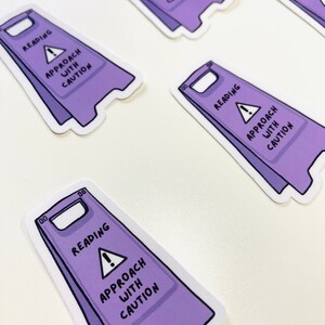 Reading Approach With Caution Vinyl Sticker, Book Lover Stickers ...