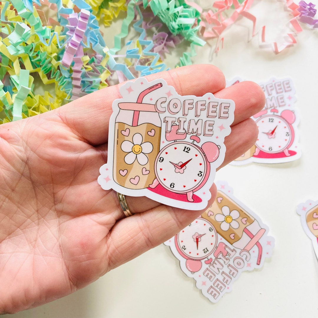 Coffee Time Sticker, Iced Coffee Libby Cup, Coffee Lover Die Cut ...