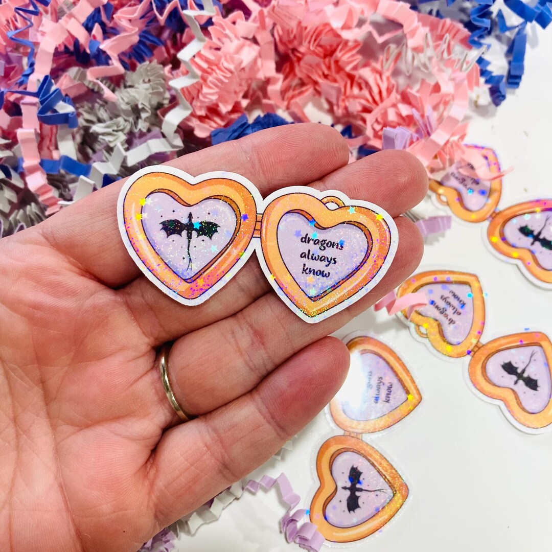 Dragons Always Know Sticker, Gold Locket Water Resistant Vinyl Sticker ...