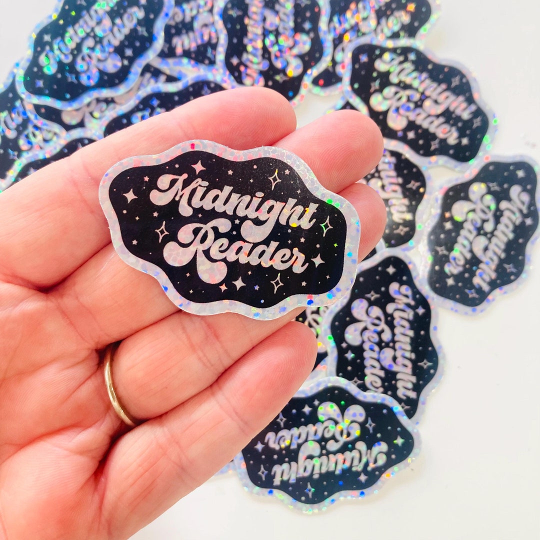 Midnight Readers Glittery Sparkly Vinyl Sticker, Bookish Sticker ...