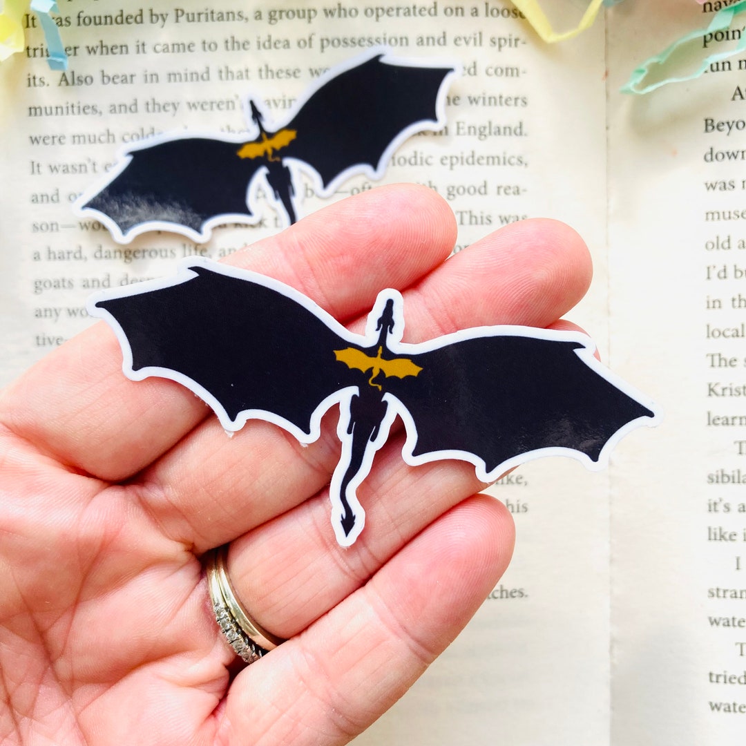 Black Dragon Vinyl Sticker, Romantasy Reader, Dragon Rider Fourth Wing ...