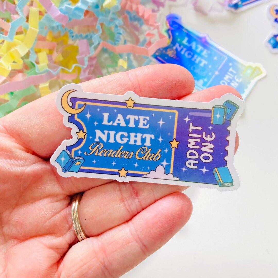 Late Night Readers Sticker, Voucher Style Sticker, Bookish Sticker ...