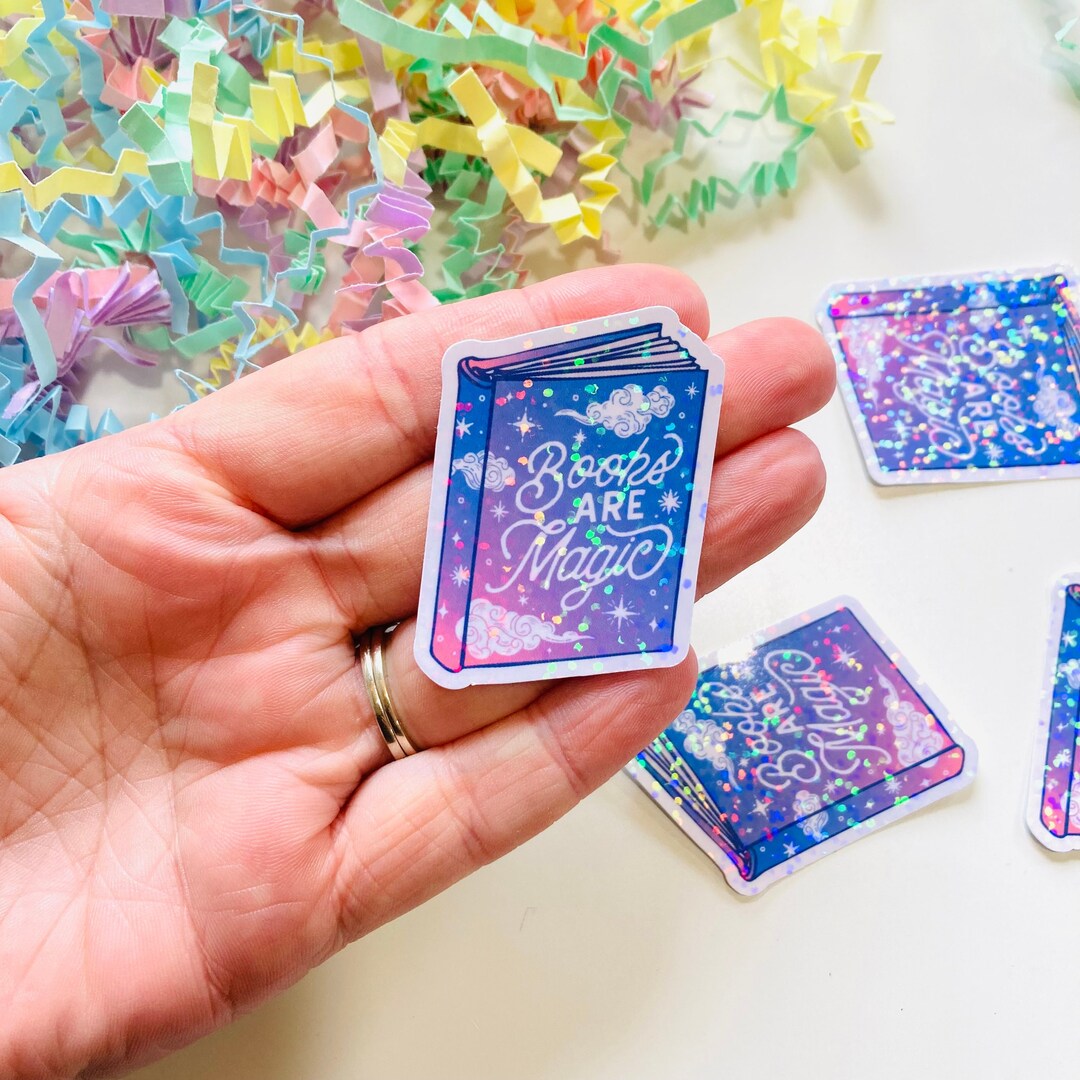 Books Are Magic Sticker, Book Stickers for Kindle, Sparkly Laminated ...