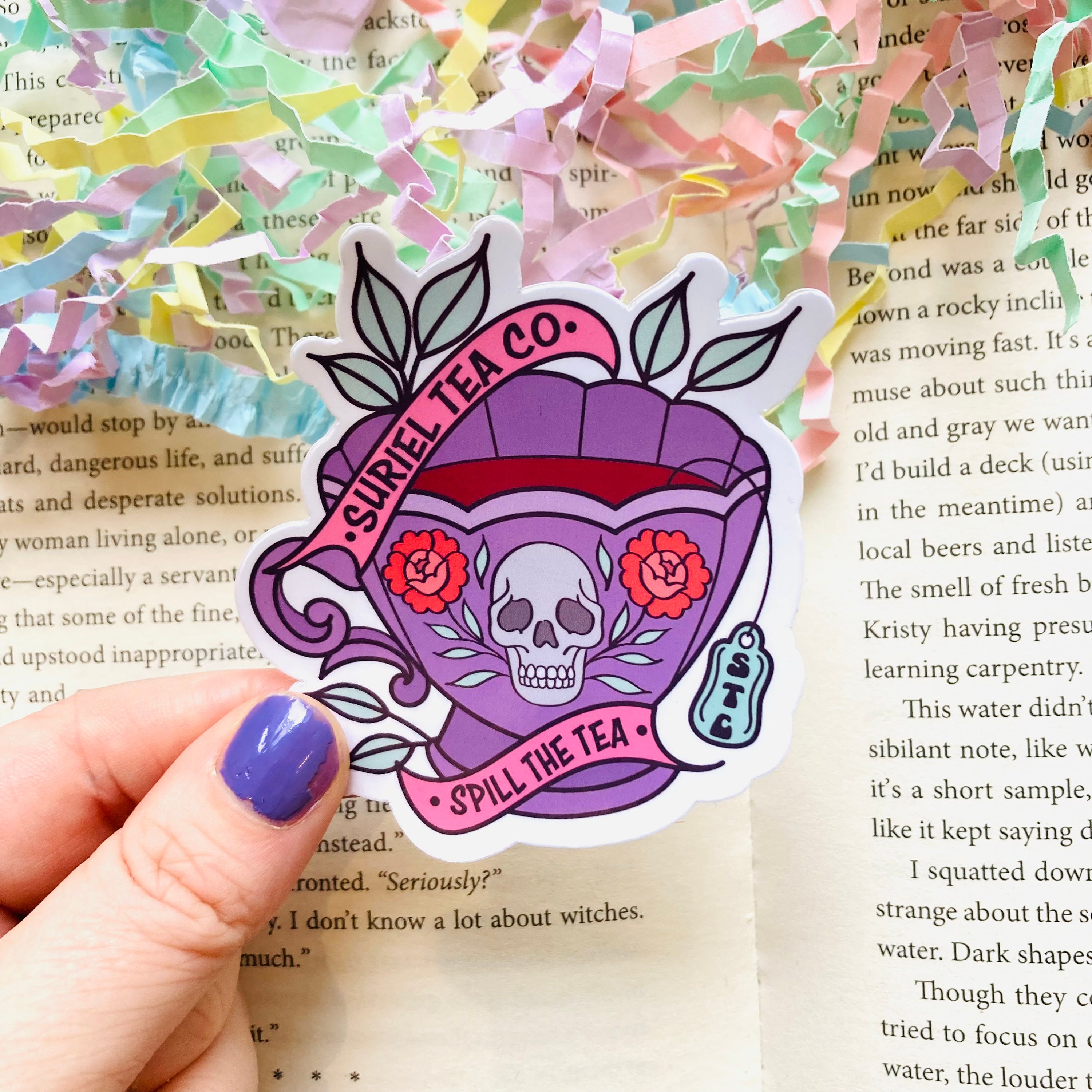 Suriel Tea Cup Vinyl Sticker, Spill the Tea, Fantasy Book Stickers ...