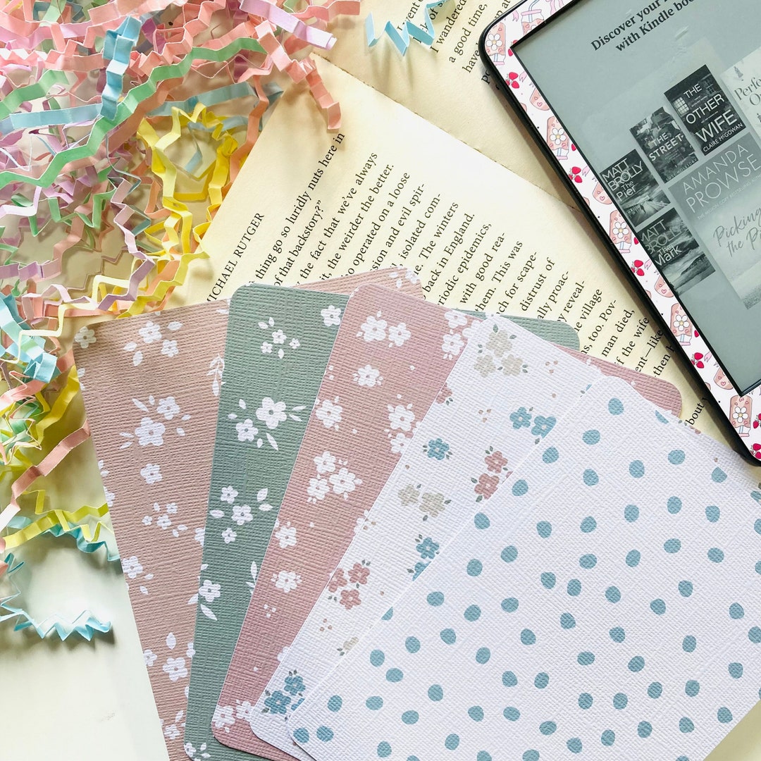 Pretty Pastel Boho Floral Spring Flowers Kindle Insert, E Reader Insert ...