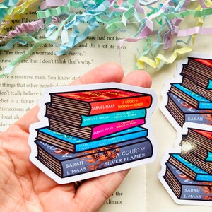 Acotar Book Stack Sticker, Sarah J Maas Sticker, ACOTAR Merch, Rhysand ...