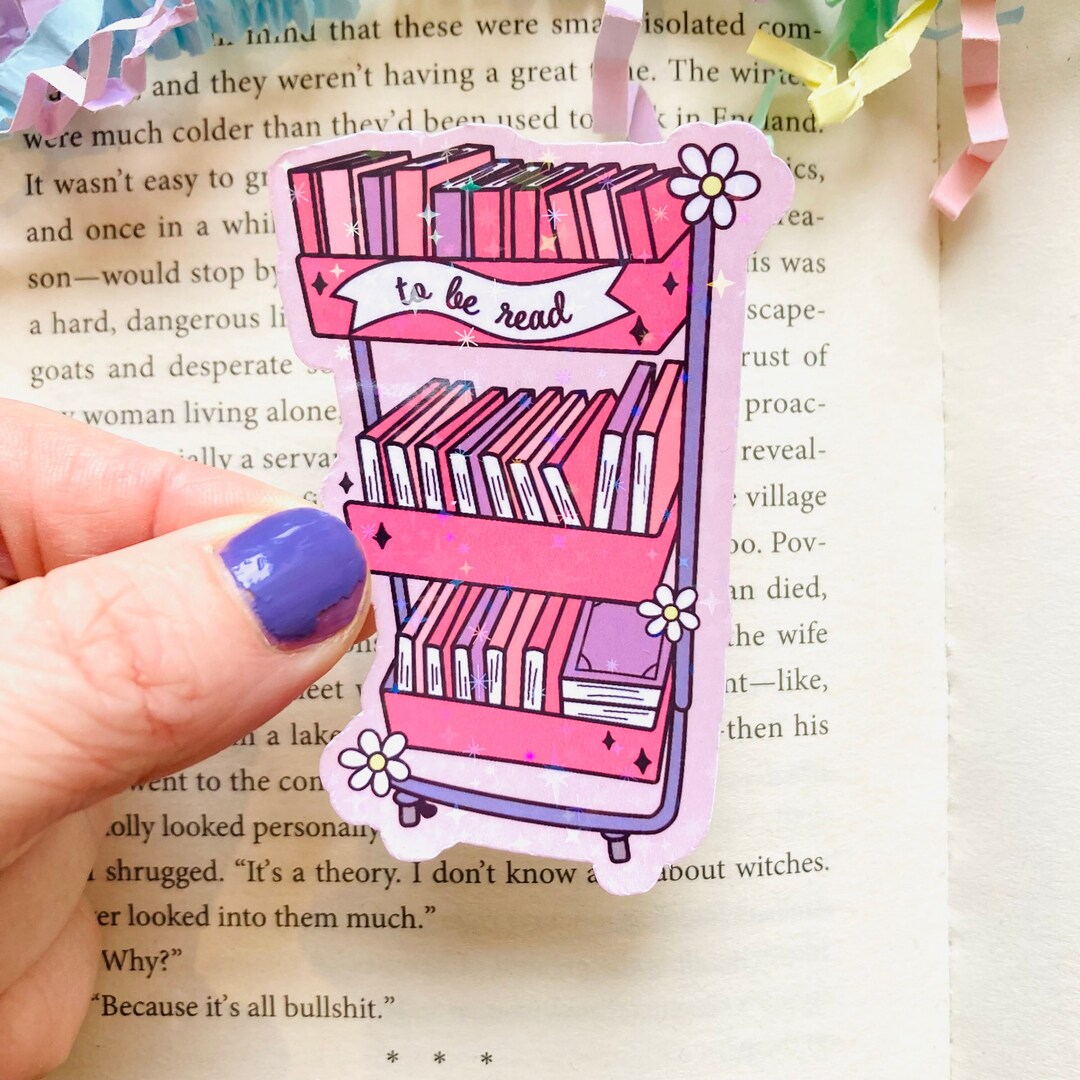 To Be Read Sticker, Book Cart Sticker, Booktok Sticker, Book Lover ...