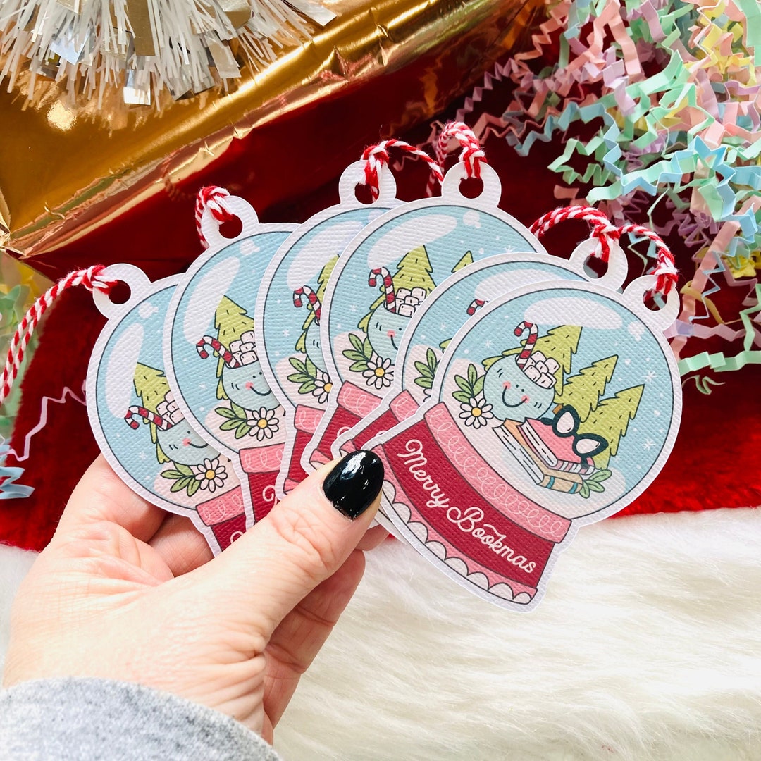 Merry Bookmas Christmas Gift Tags, Bookish Christmas Gift Tags, Tags ...